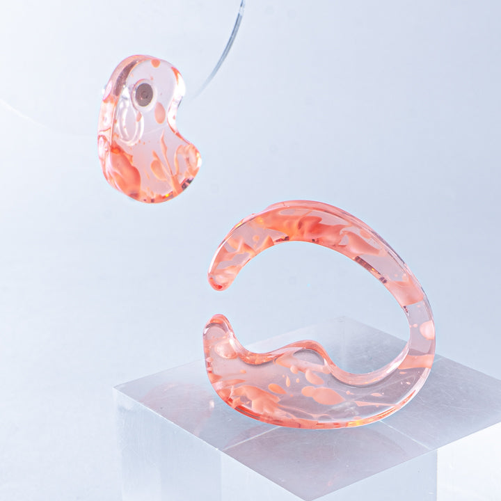 mom ear ware / earrings L size / red-03 / NEWSED