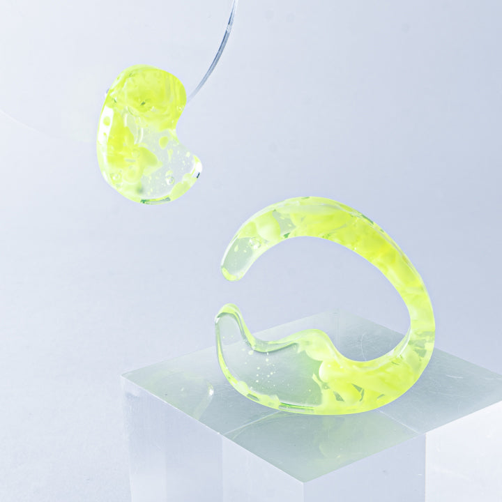 mom ear ware / earrings L size / yellow-01 / NEWSED