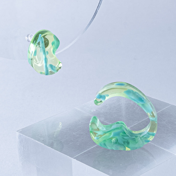 mom ear ware / イアリング Sサイズ / green-01 / NEWSED