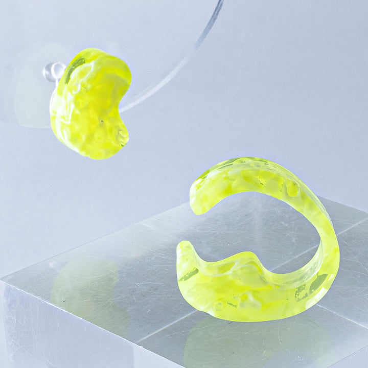 mom ear ware / earrings S size / yellow-03 / NEWSED