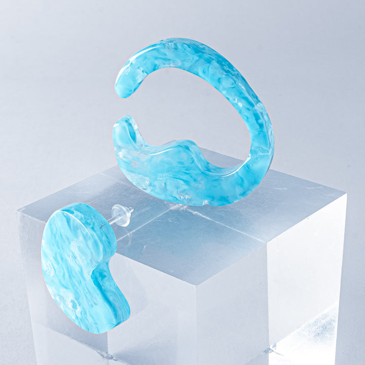 mom ear ware / earrings L size / blue-02 / NEWSED