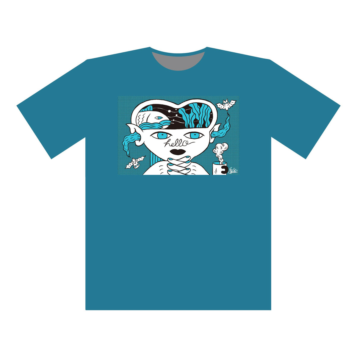 VINYL グラフィックTシャツ /オザキエミ /Hello /スレート VINYL グラフィックTシャツ /オザキエミ /Hello /スレート